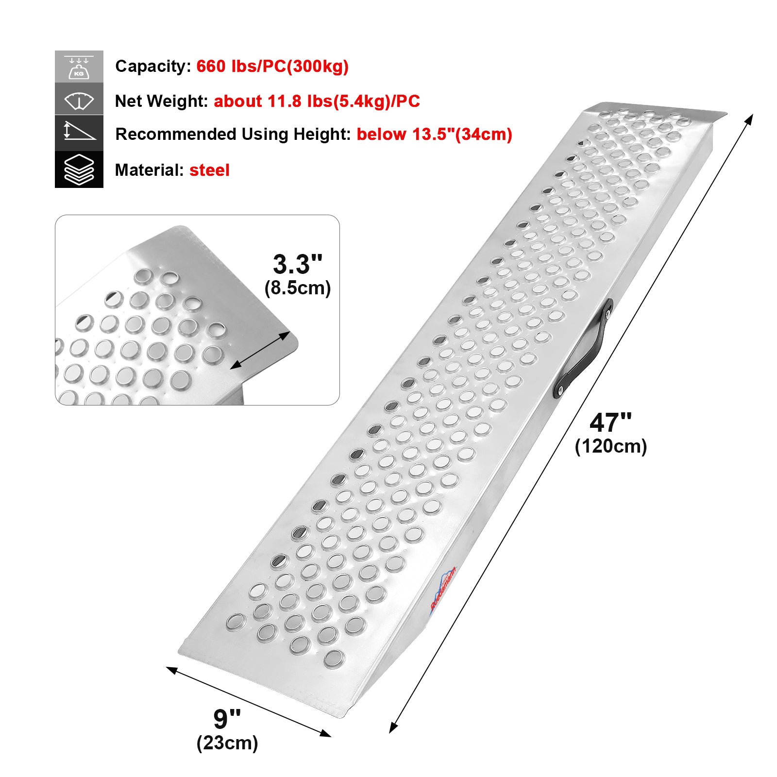 Ruedamann® 47" Steel Threshold Ramp Anti-Slip Ramp for 1PC – Ruedamann Ramp