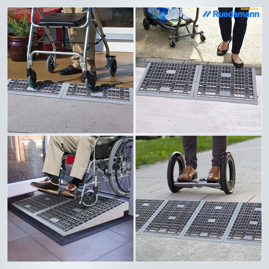 Ruedamann® Modular Threshold Ramps Plastic Wheelchair Ramps 3000LBS Ca ...