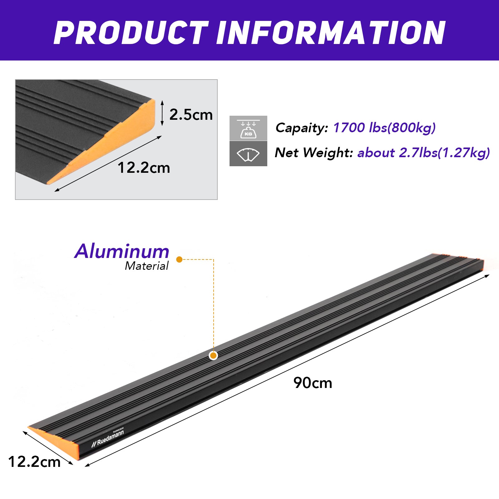 Aluminum Threshold Ramp – Ruedamann Ramp