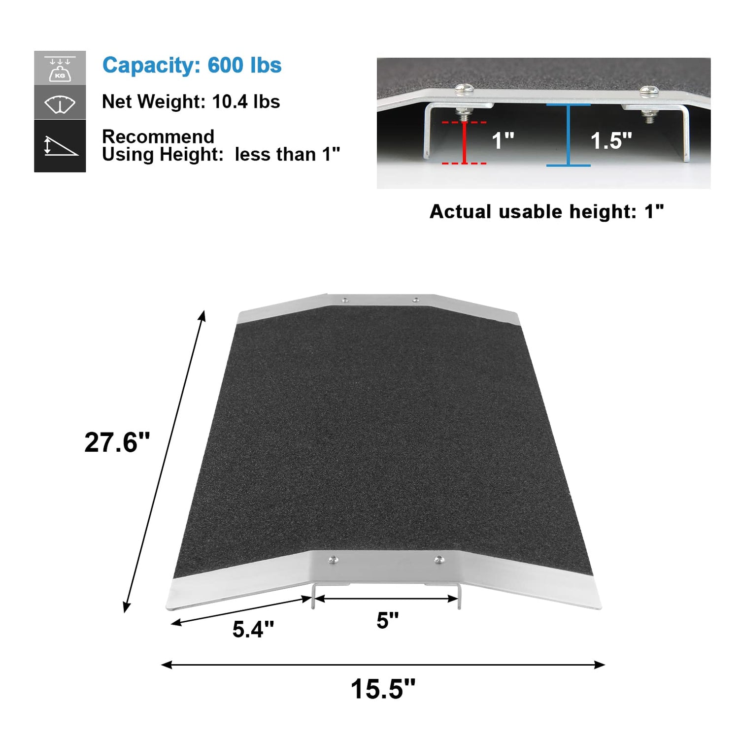 Ruedamann® Bridge Threshold Ramp with Supporting Frame Non-Slip ...