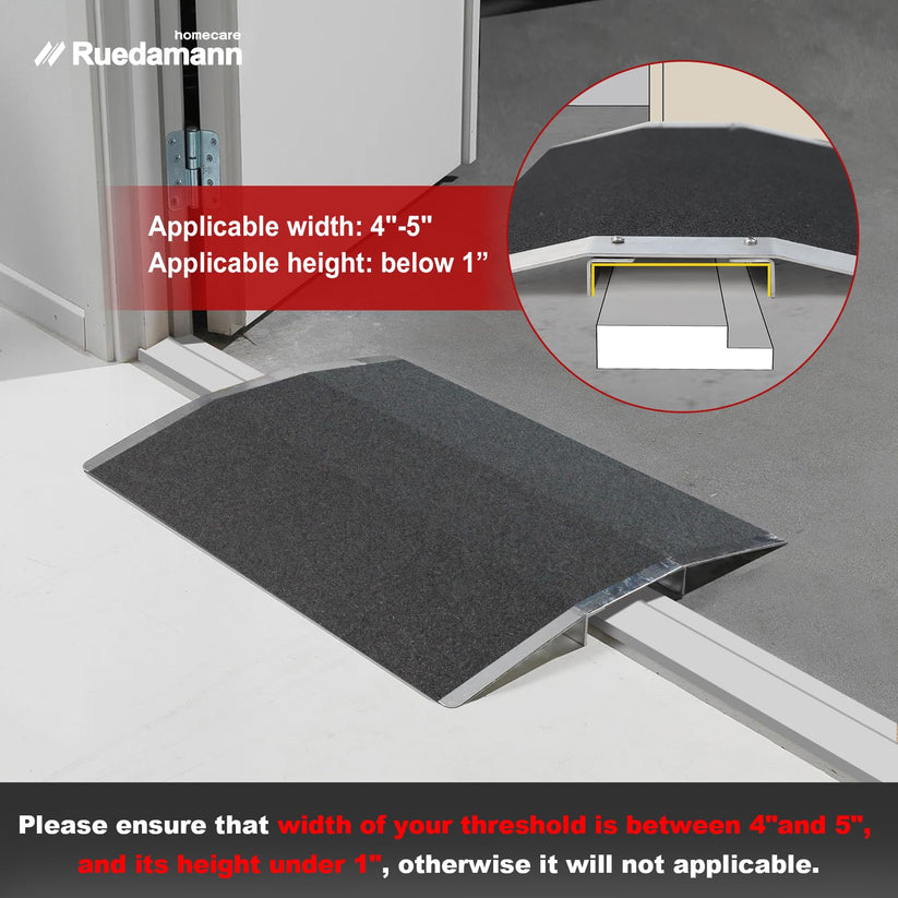 Ruedamann® 27.6" W x 1" H Bridge Threshold Ramp with Supporting Frame ...